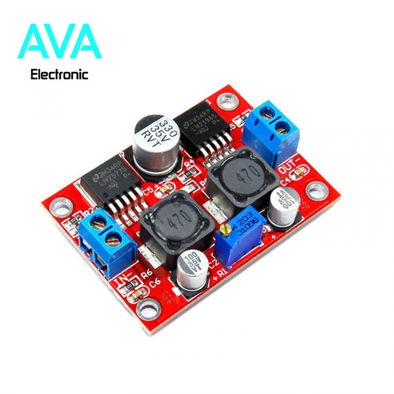 ماژول مبدل DC-DC افزاینده و کاهنده LM2596-LM2577 - آوا الکترونیک